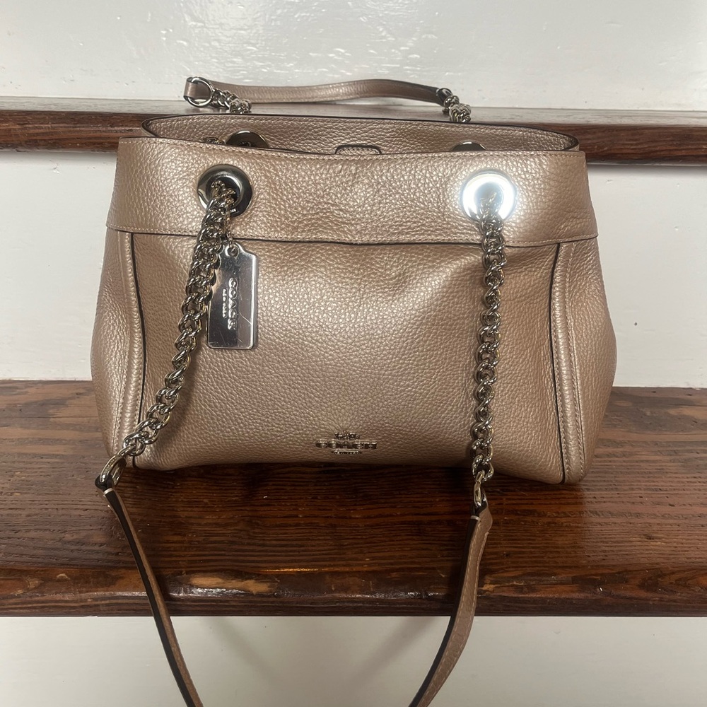 Coach Brooke Chain Carryall Pebbled Leather Handbag P… - Gem
